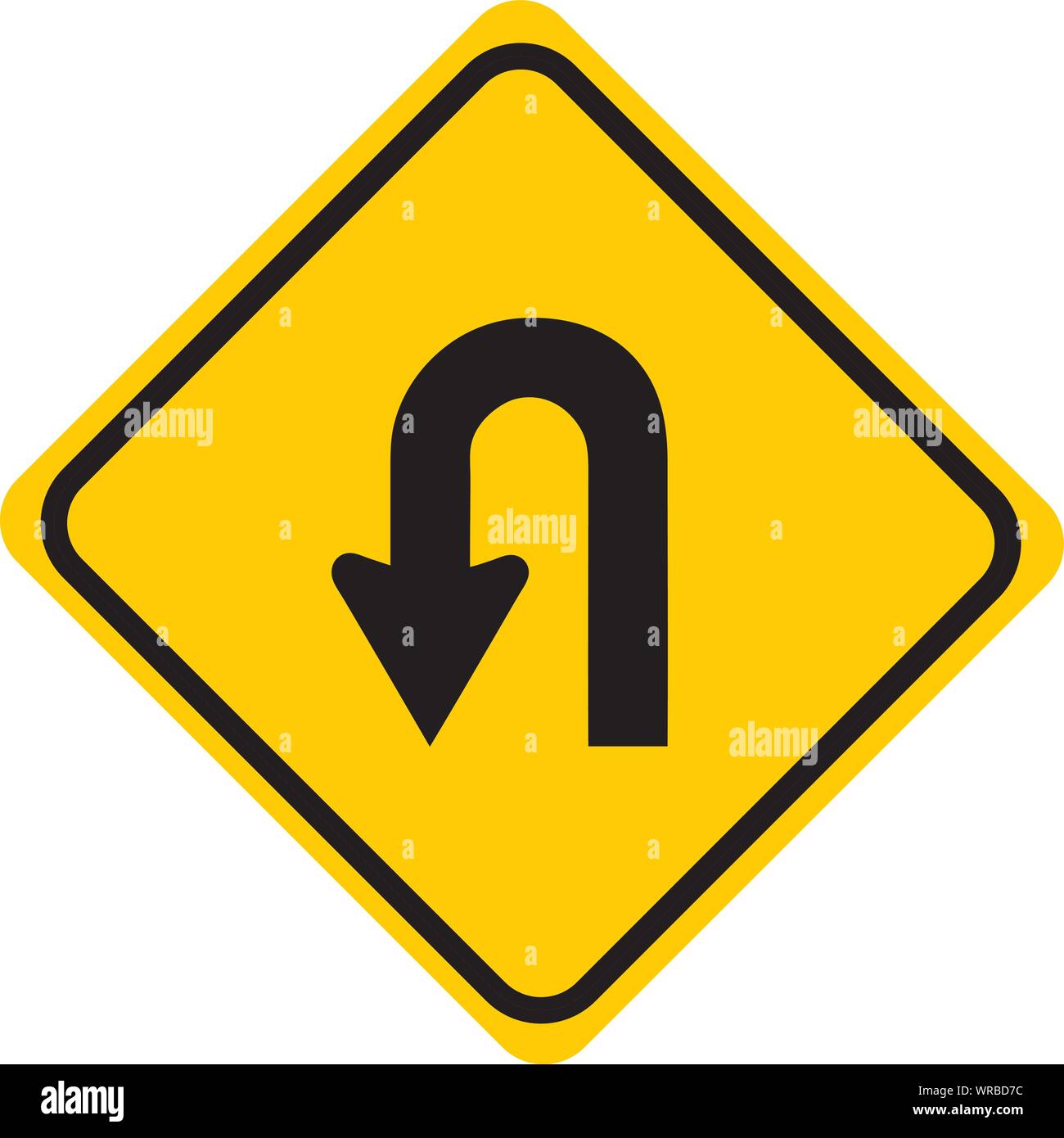 u turn road sign Stock Vector Image & Art - Alamy