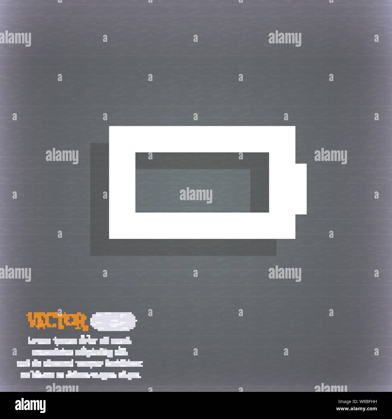 Battery empty icon symbol on the blue-green abstract background with ...