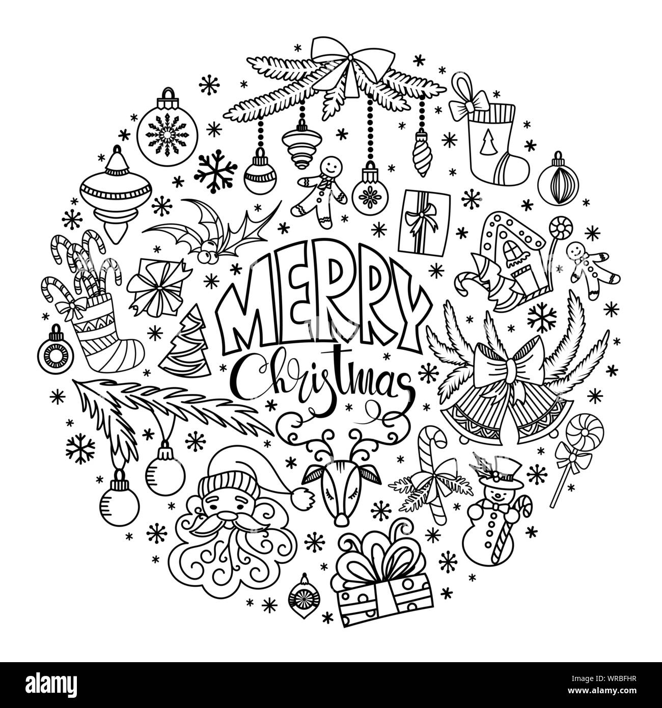 Merry Christmas Black And White Card