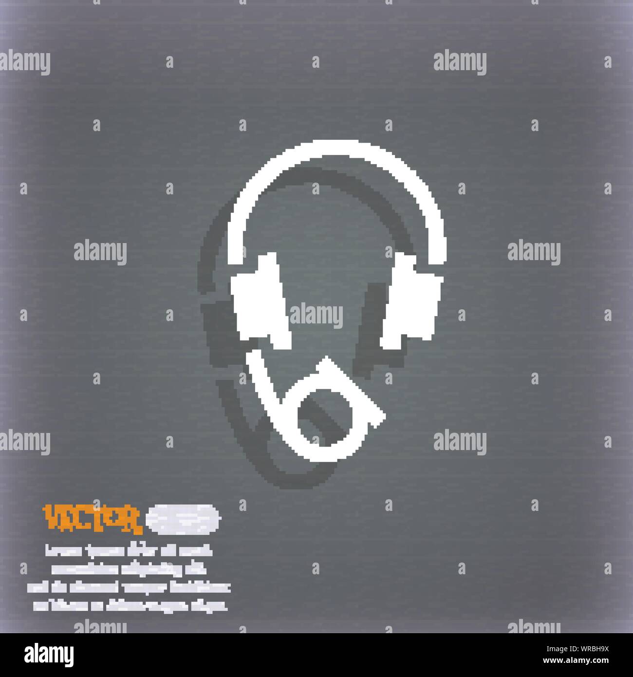 headsets icon symbol on the blue-green abstract background with shadow ...