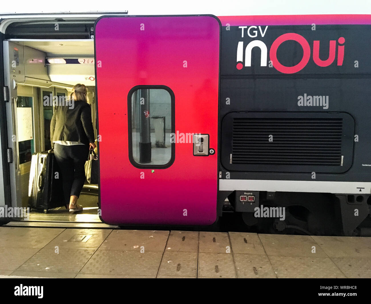 An Inoui TGV at TGV station in Saint-Marcel les Valence, Drome, France ...