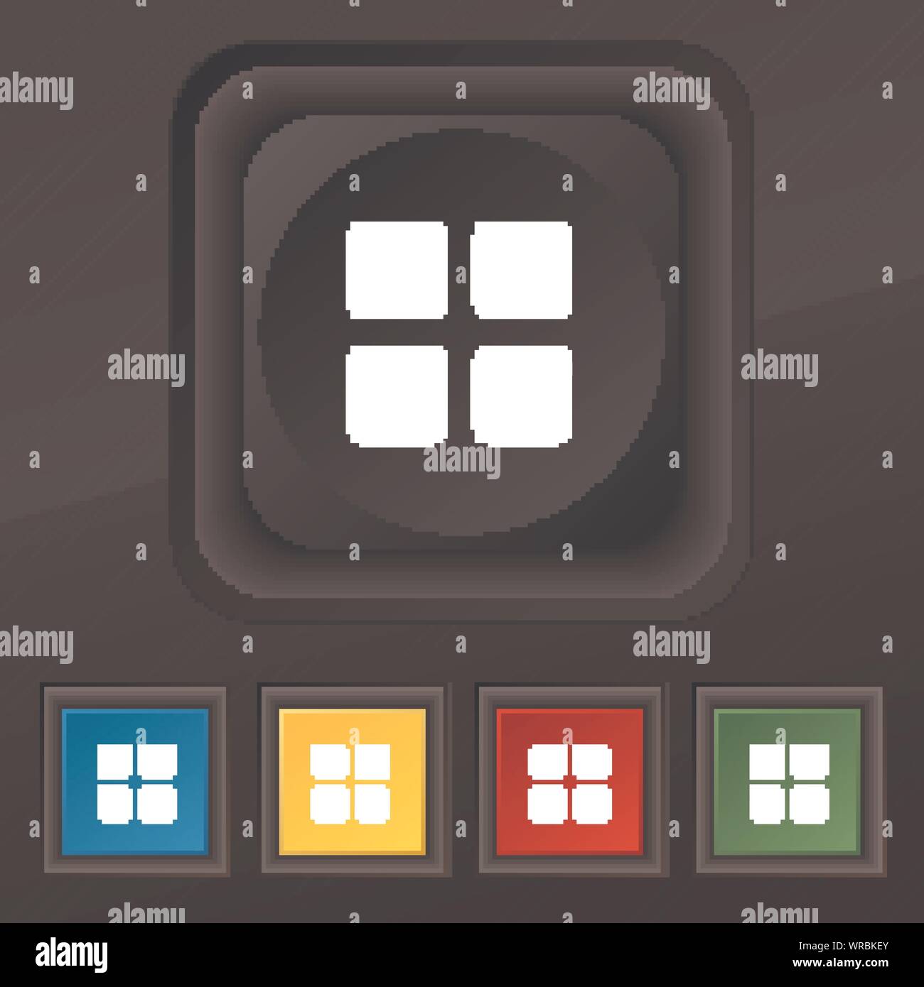 List menu, Content view options icon symbol. Set of five colorful ...