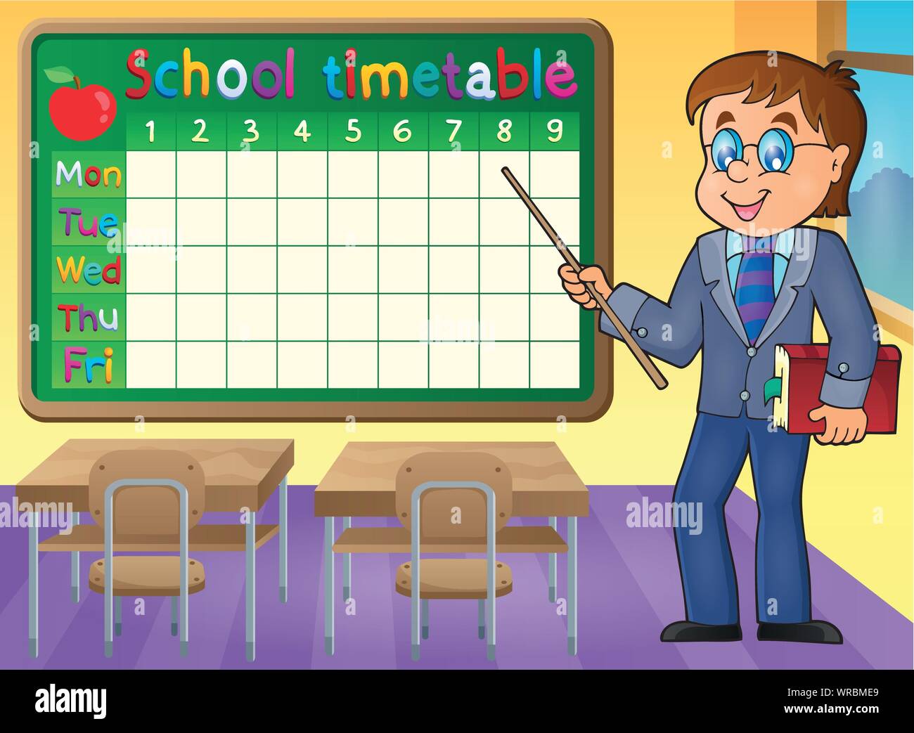 School timetable with man teacher Stock Vector Image & Art - Alamy