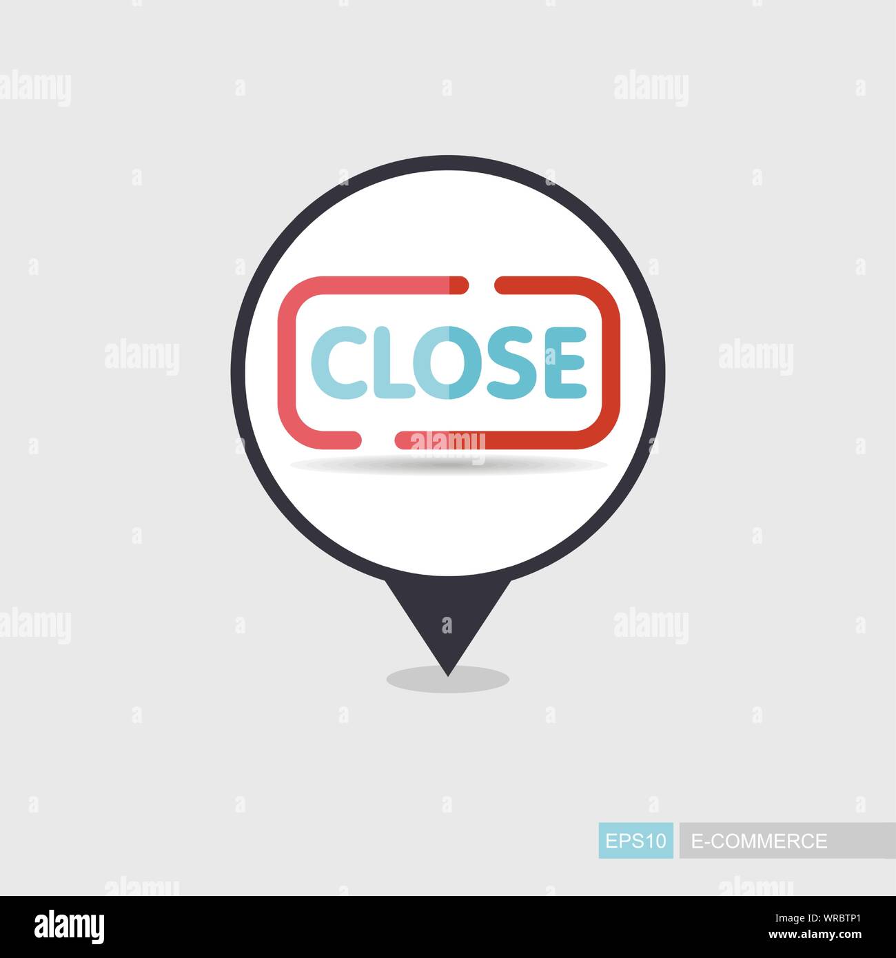 Close sign pin map icon. E-commerce sign. Map pointer. Map markers ...