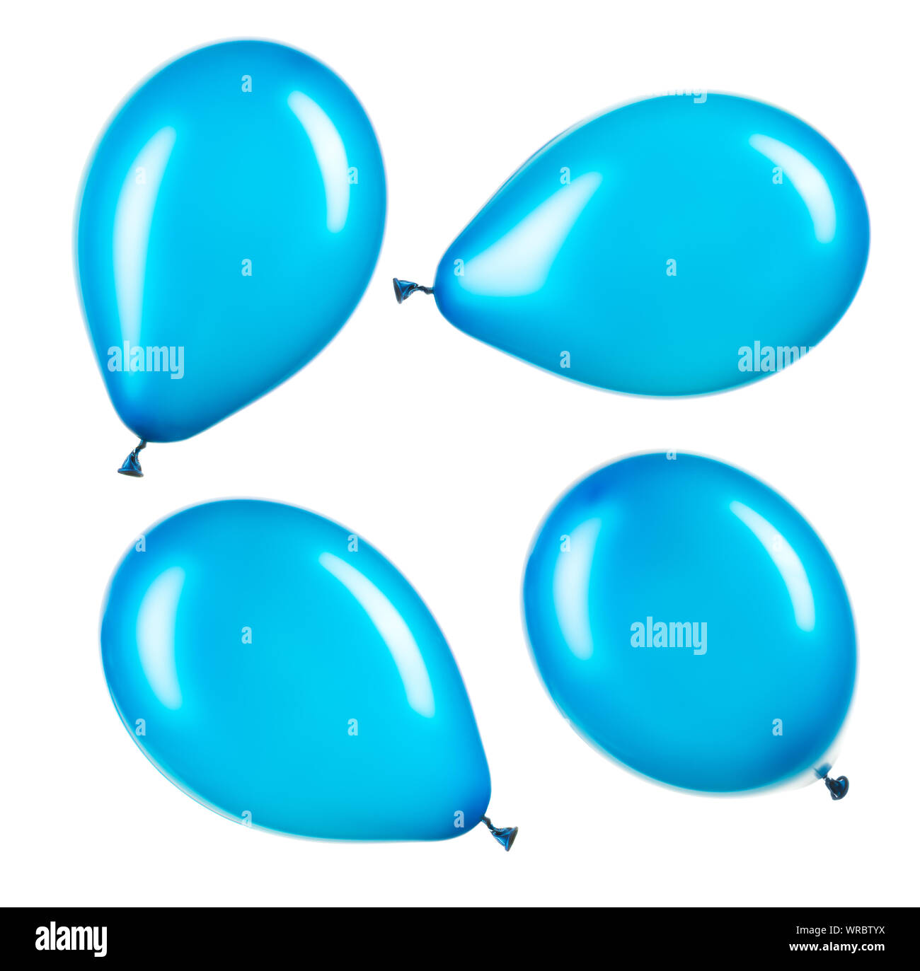 Set of blue helium balloons, element of decorations Stock Photo - Alamy