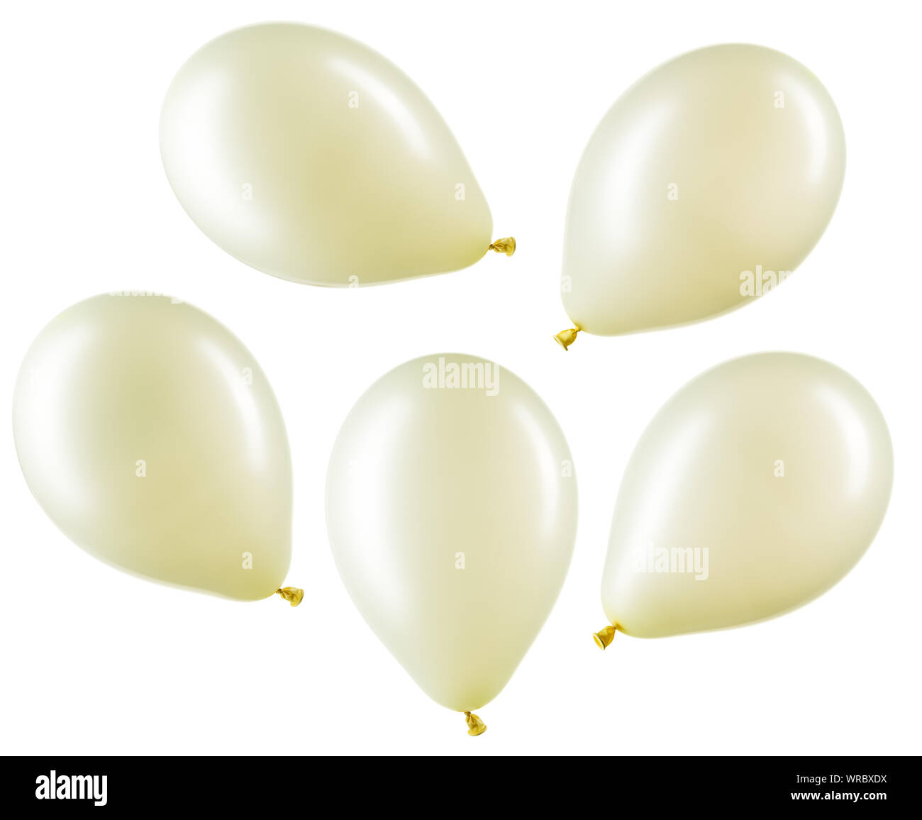 Set of white helium balloons, element of decorations Stock Photo - Alamy