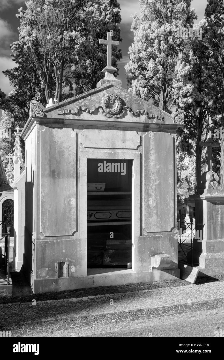 Back and white old european cemetery Stock Photo - Alamy