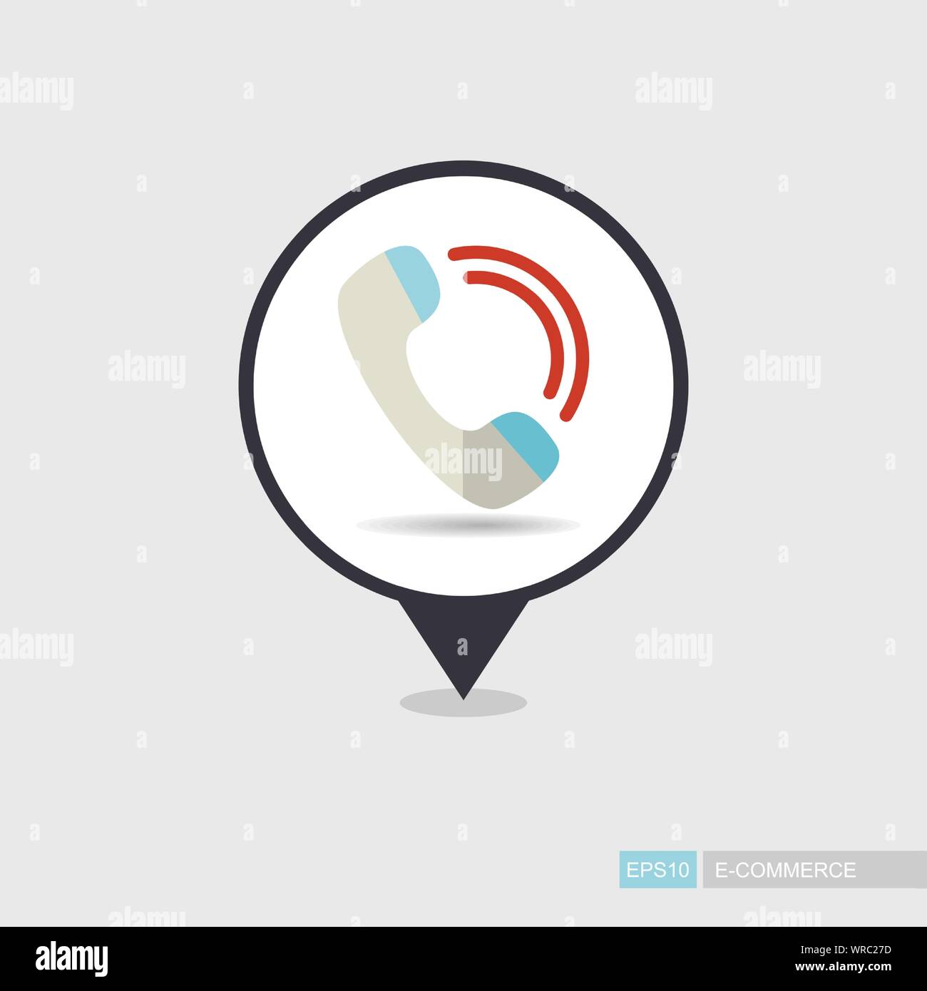 Phone handset pin map icon. E-commerce sign. Map pointer. Map markers ...