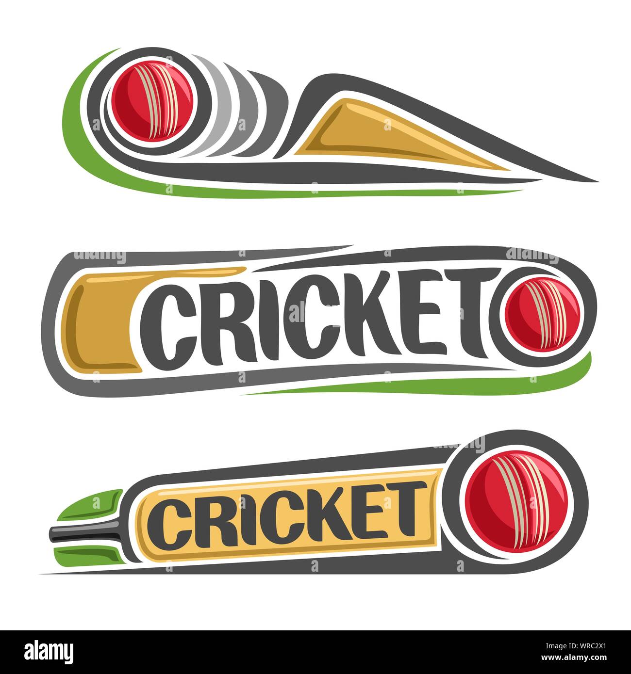 Cricket bat and ball vector hi-res stock photography and images - Alamy