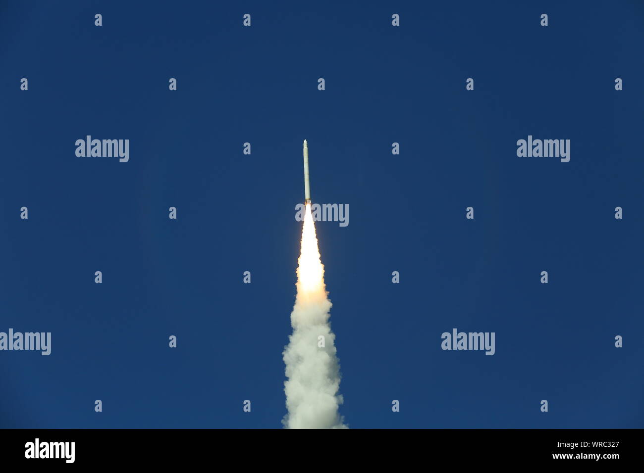 A Jielong-1 carrier rocket loaded with three satellites lifts off from ...