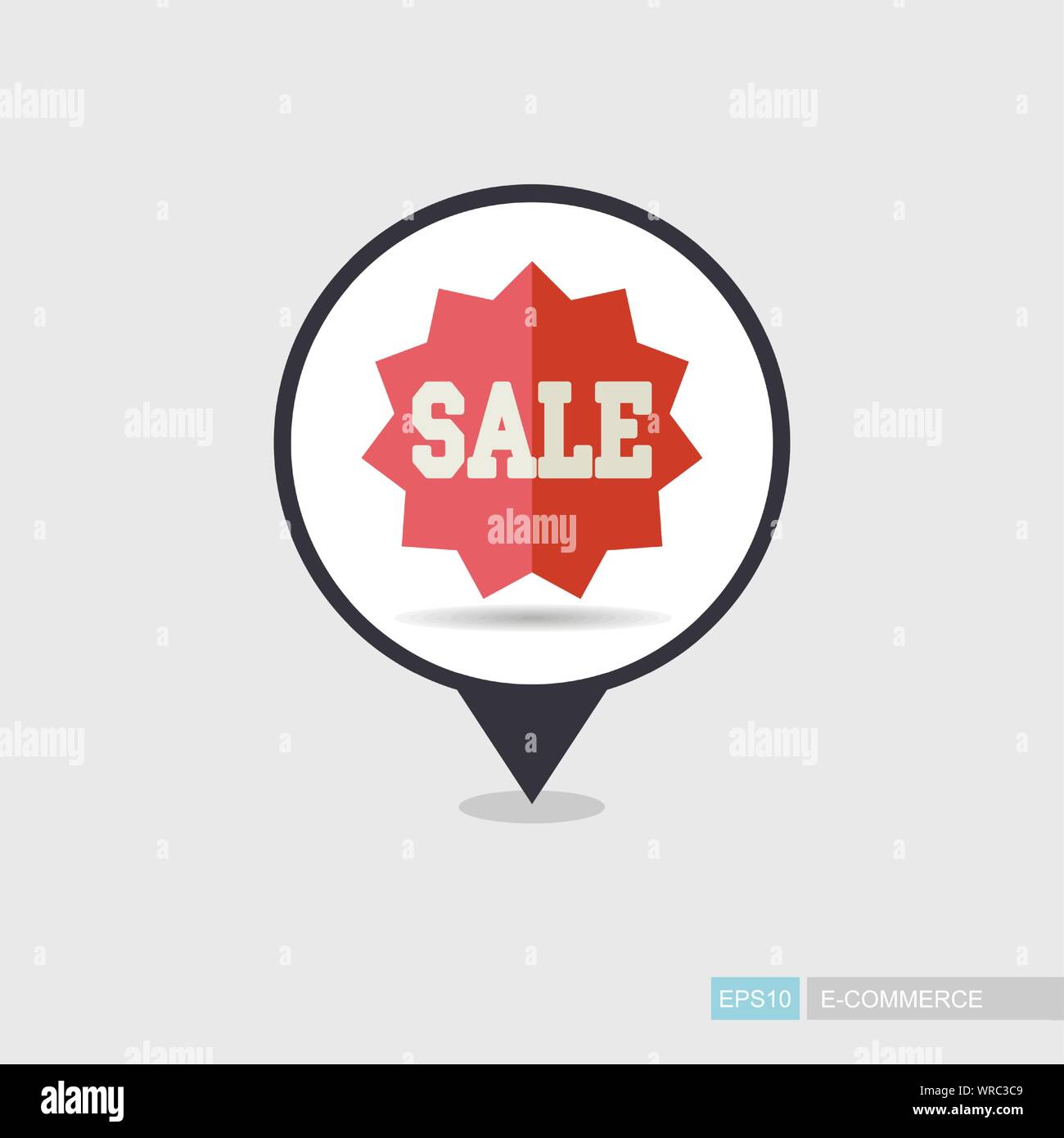 Sale tag pin map icon. E-commerce sign. Map pointer. Map markers ...