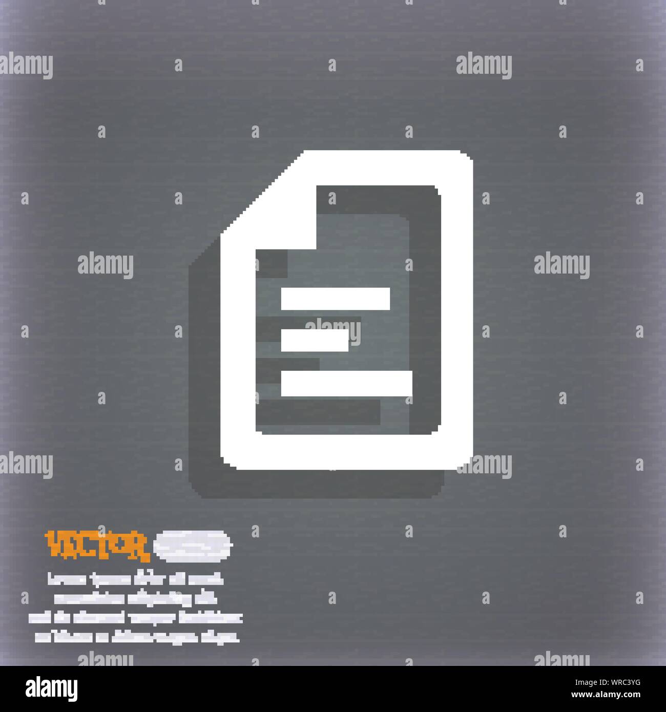 Text file icon symbol on the blue-green abstract background with shadow ...