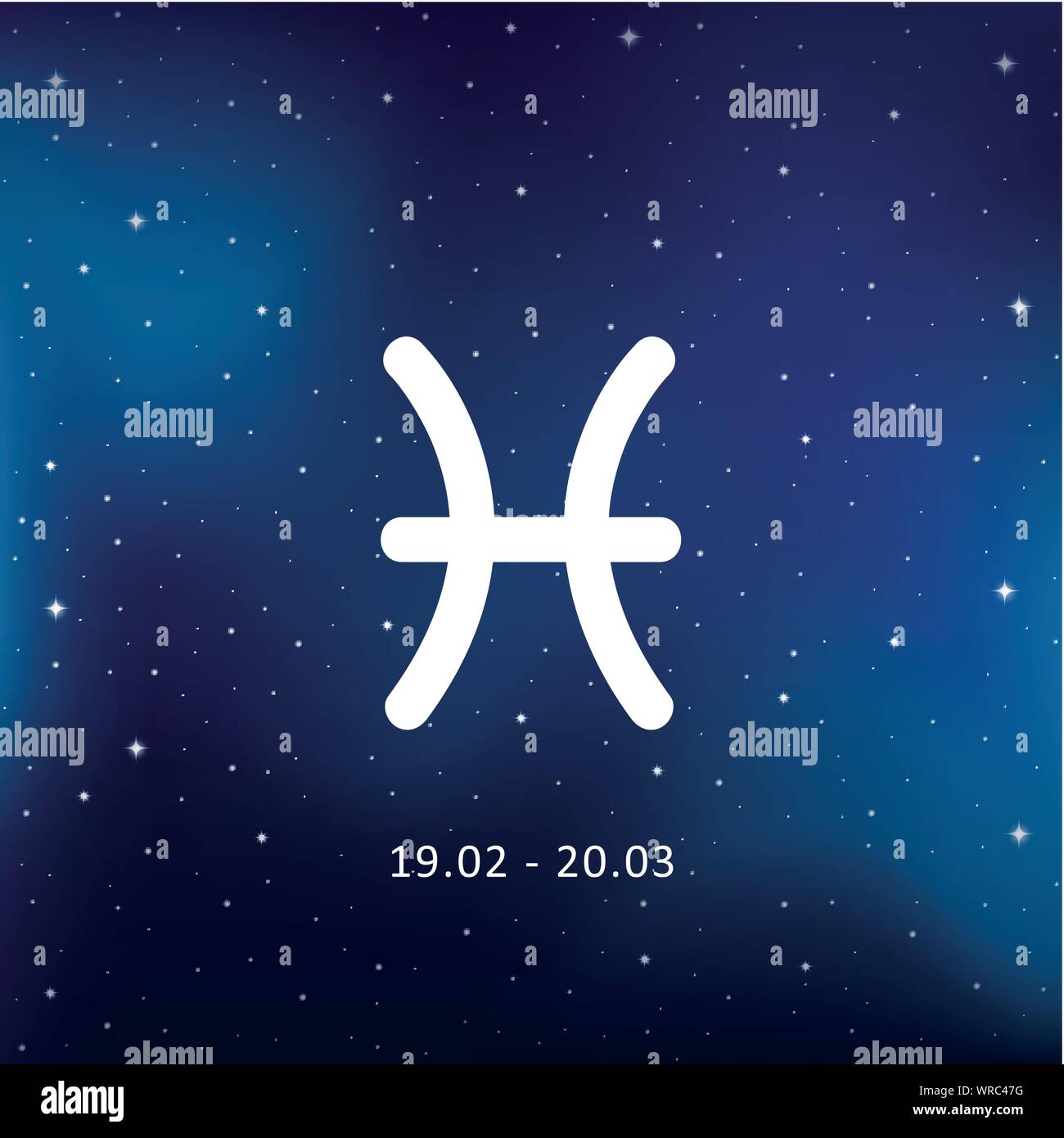 blue zodiac sign fish horoscope in starry sky vector illustration EPS10 ...