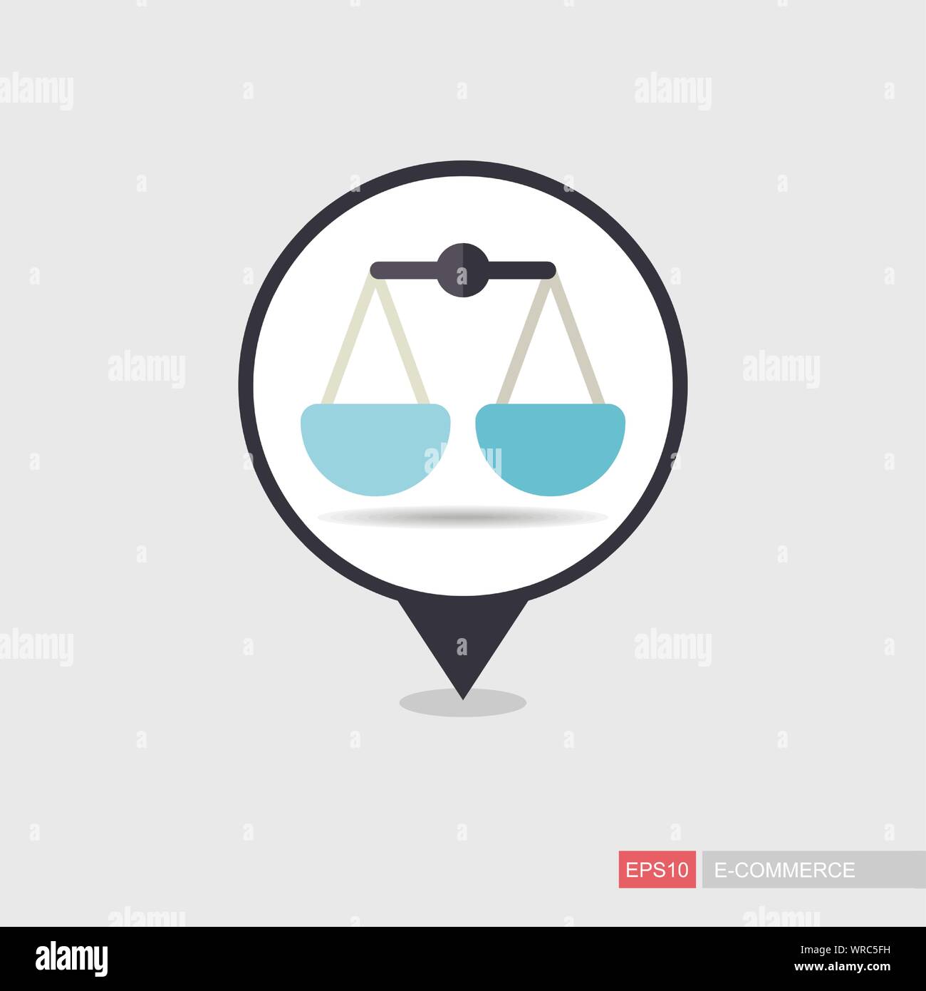 Scales pin map icon. E-commerce sign. Map pointer. Map markers ...