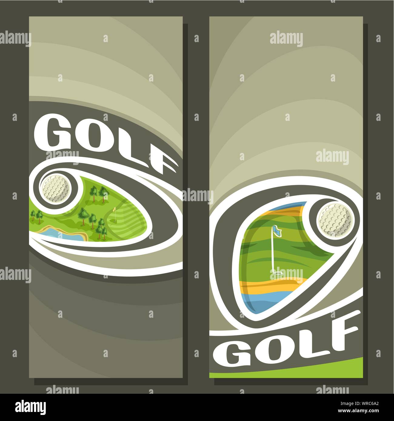 Vector vertical banners for Golf Course: 2 layouts for title on golf ...