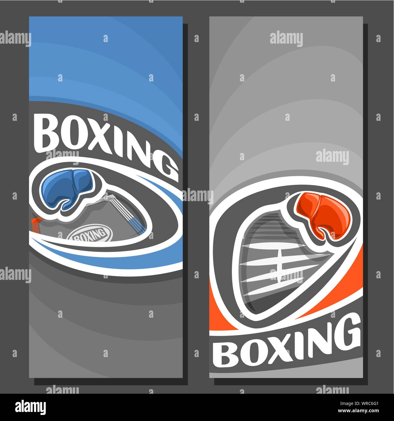 Vector vertical banners for Boxing: 2 layouts for text on boxing theme ...