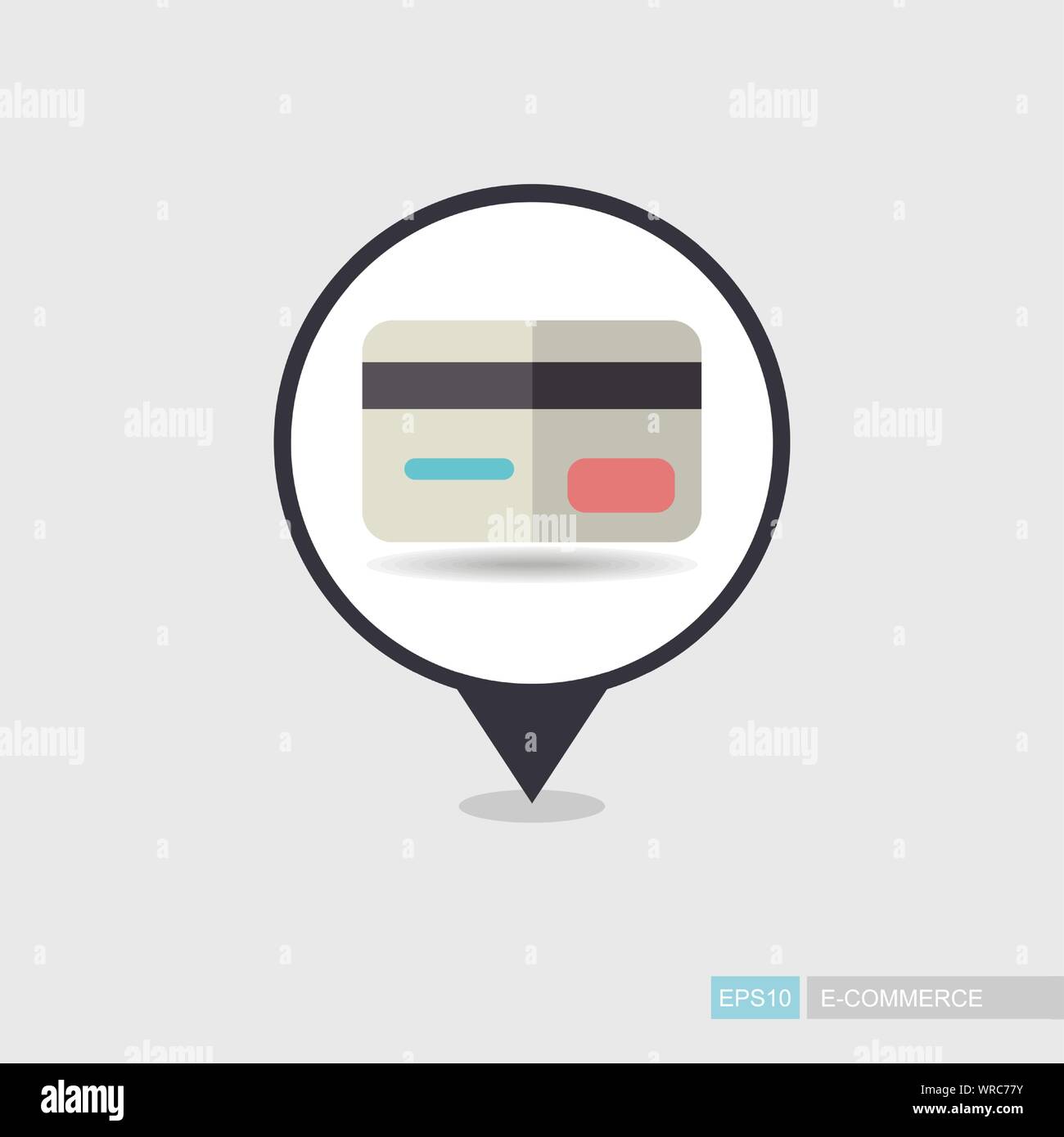 Credit card pin map icon. E-commerce sign. Map pointer. Map markers ...