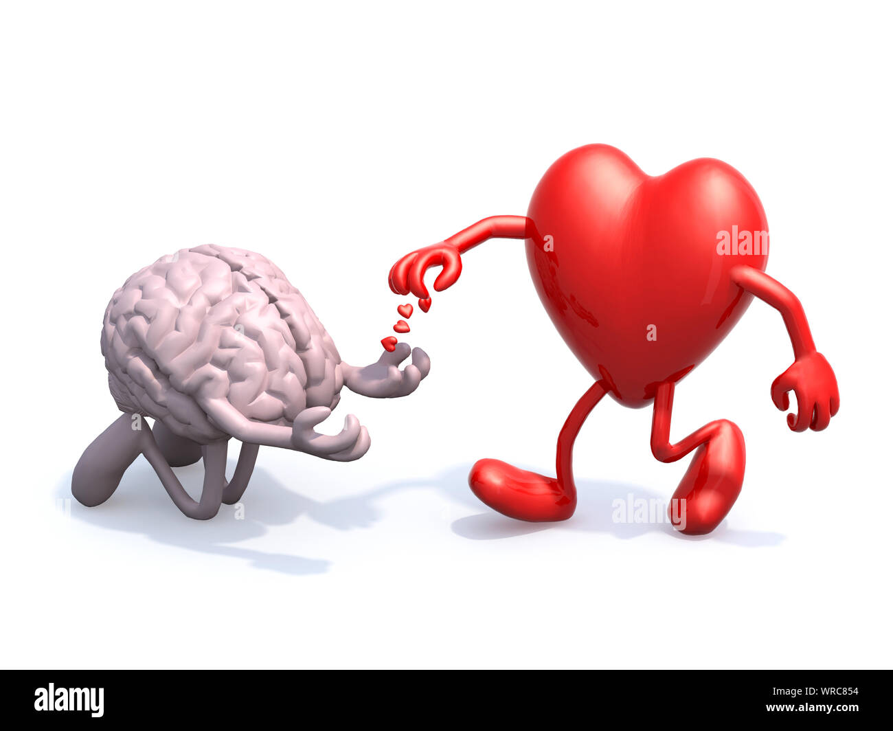heart and brain love alms, 3d illustration Stock Photo - Alamy