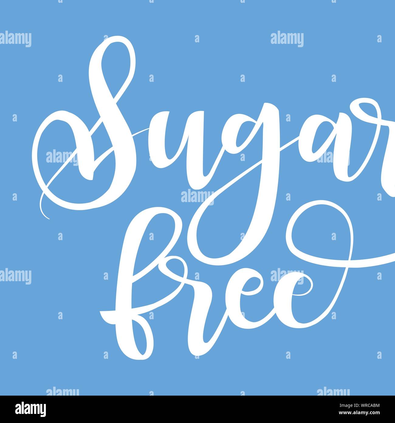 Sugar free product label, black handwriting lettering isolated Stock ...