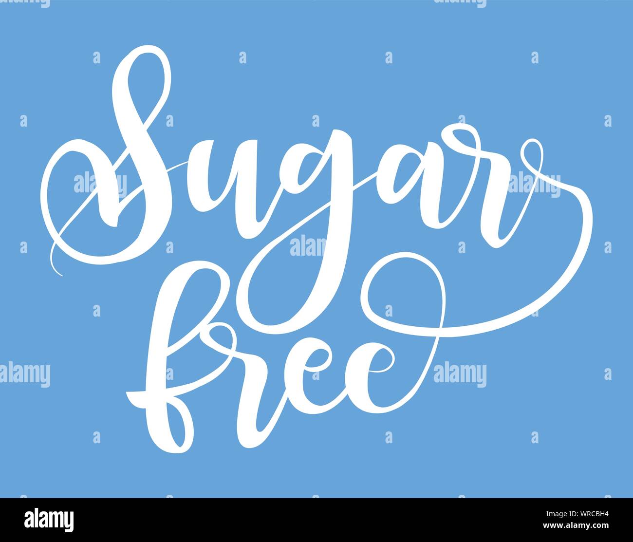 Sugar free product label, black handwriting lettering isolated Stock ...
