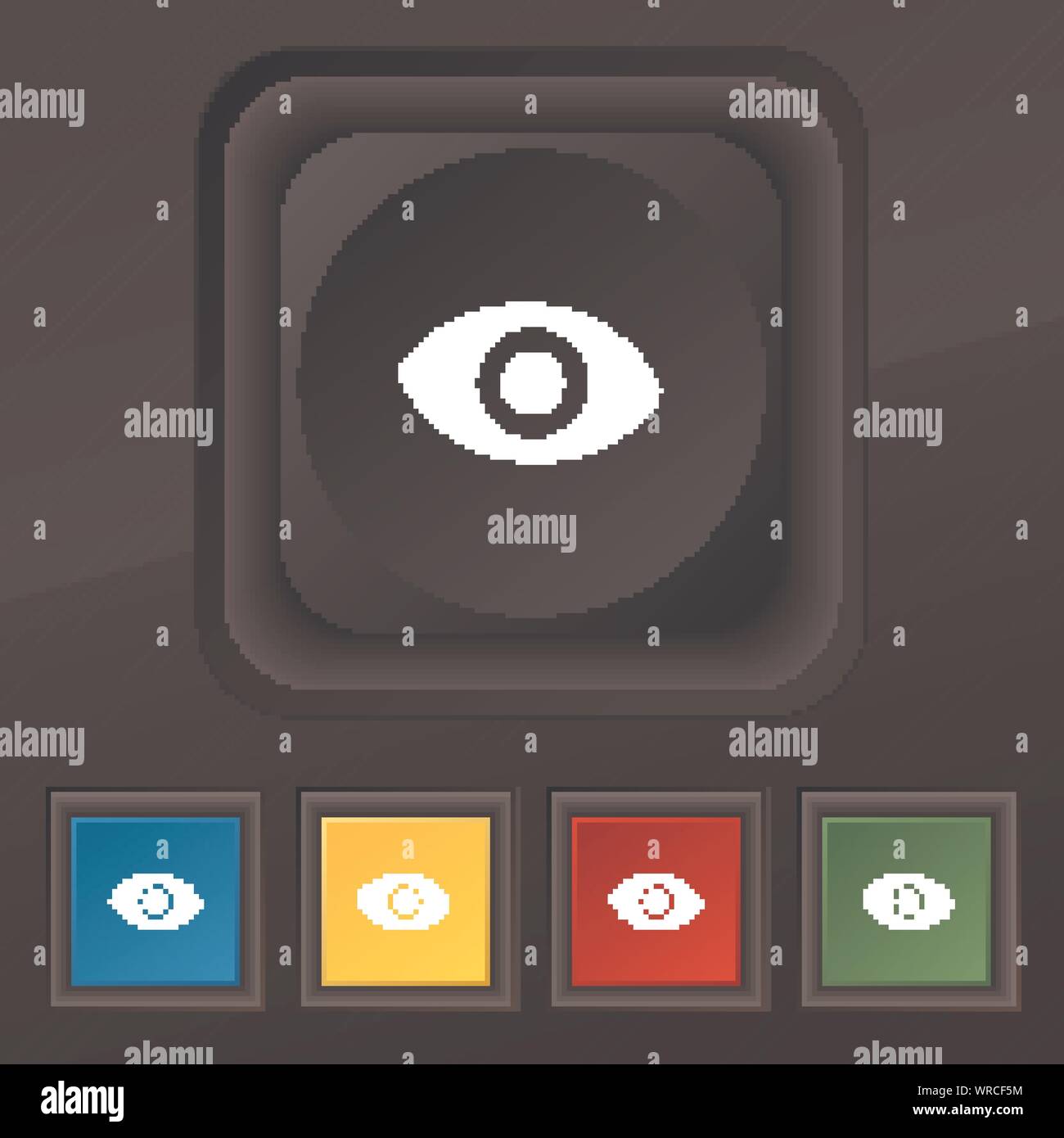 sixth sense, the eye icon symbol. Set of five colorful, stylish buttons ...