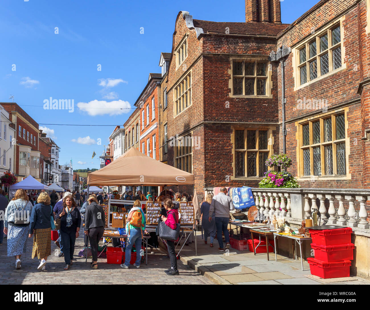 View along High Street during the Sunday Guildford Antique & Brocante ...