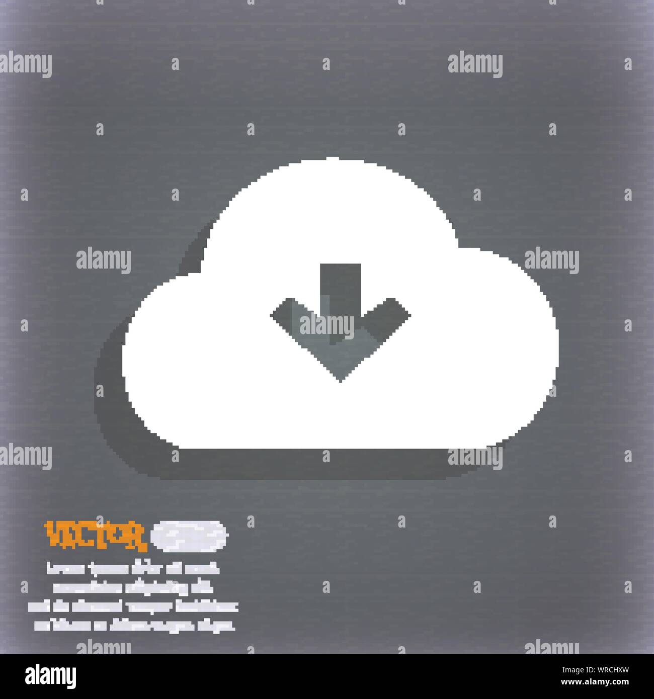Download from cloud icon symbol on the blue-green abstract background ...