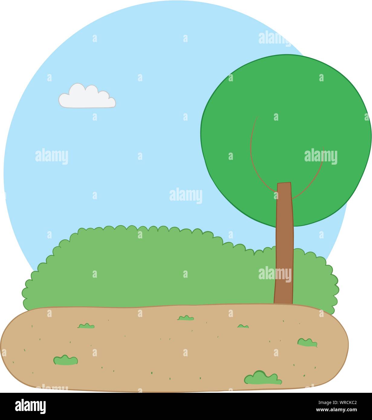 Vector illustration forest. Hand drawn. Colored outlines Stock Vector ...