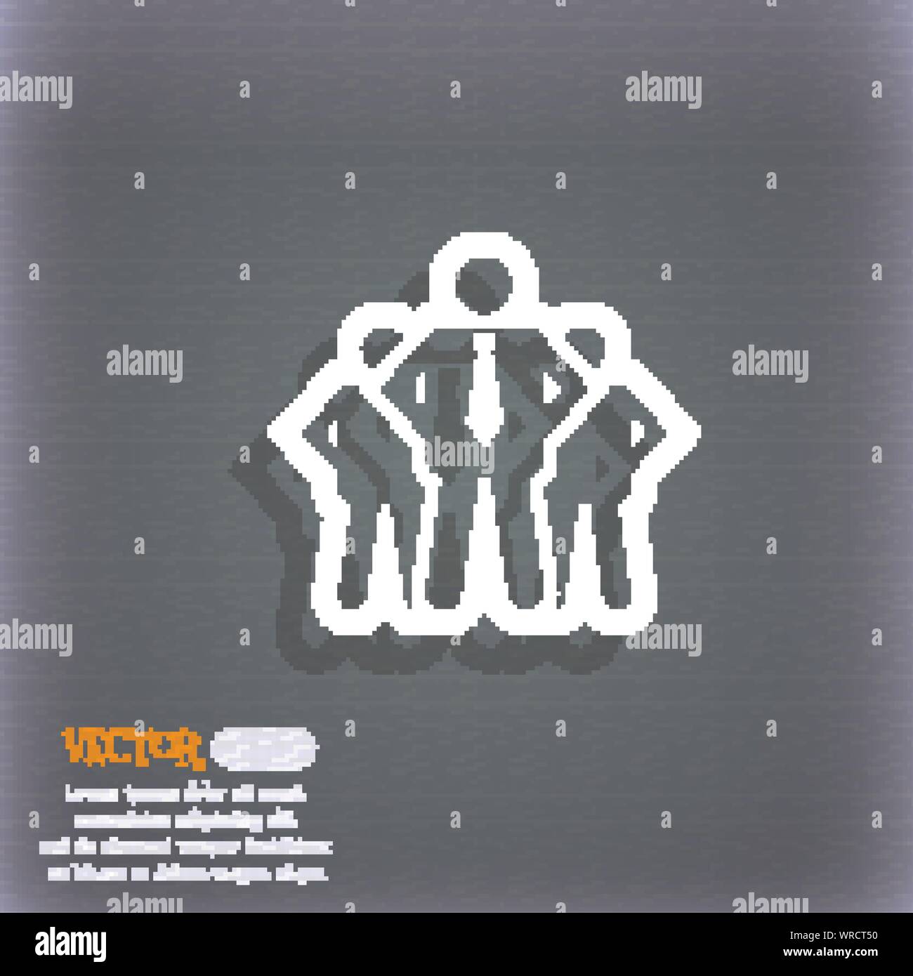 business team icon symbol on the blue-green abstract background with ...