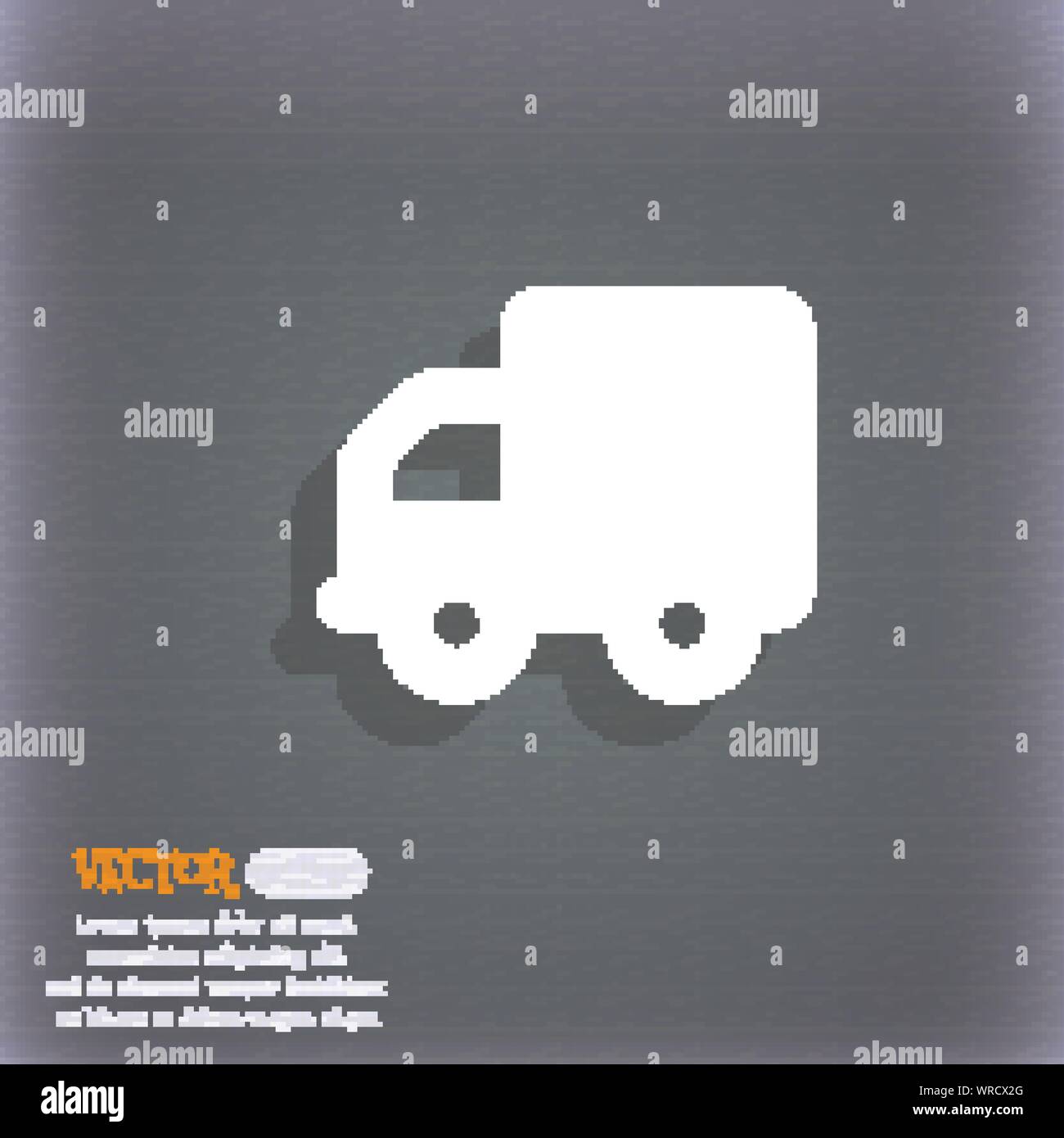 Delivery truck icon symbol on the blue-green abstract background with ...