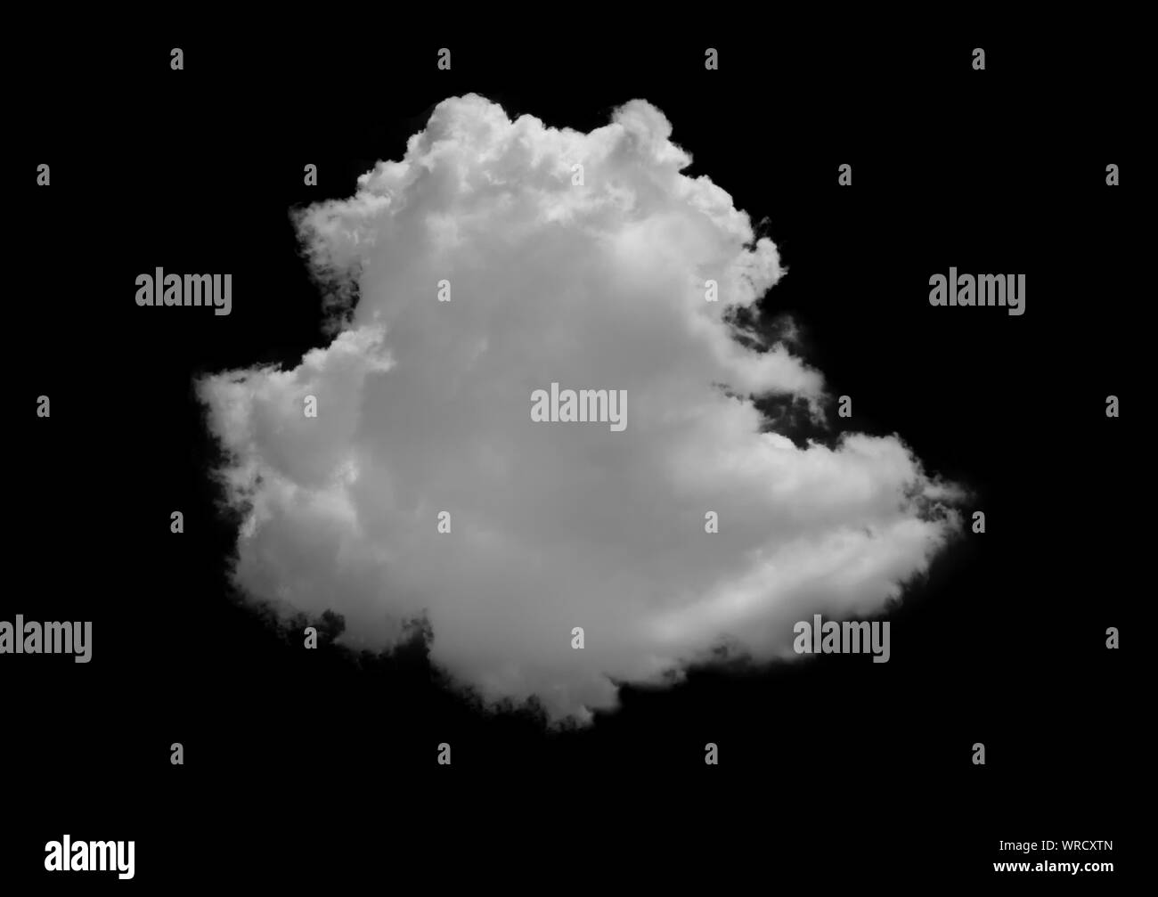 Single white cloud isolated on black background Stock Photo - Alamy