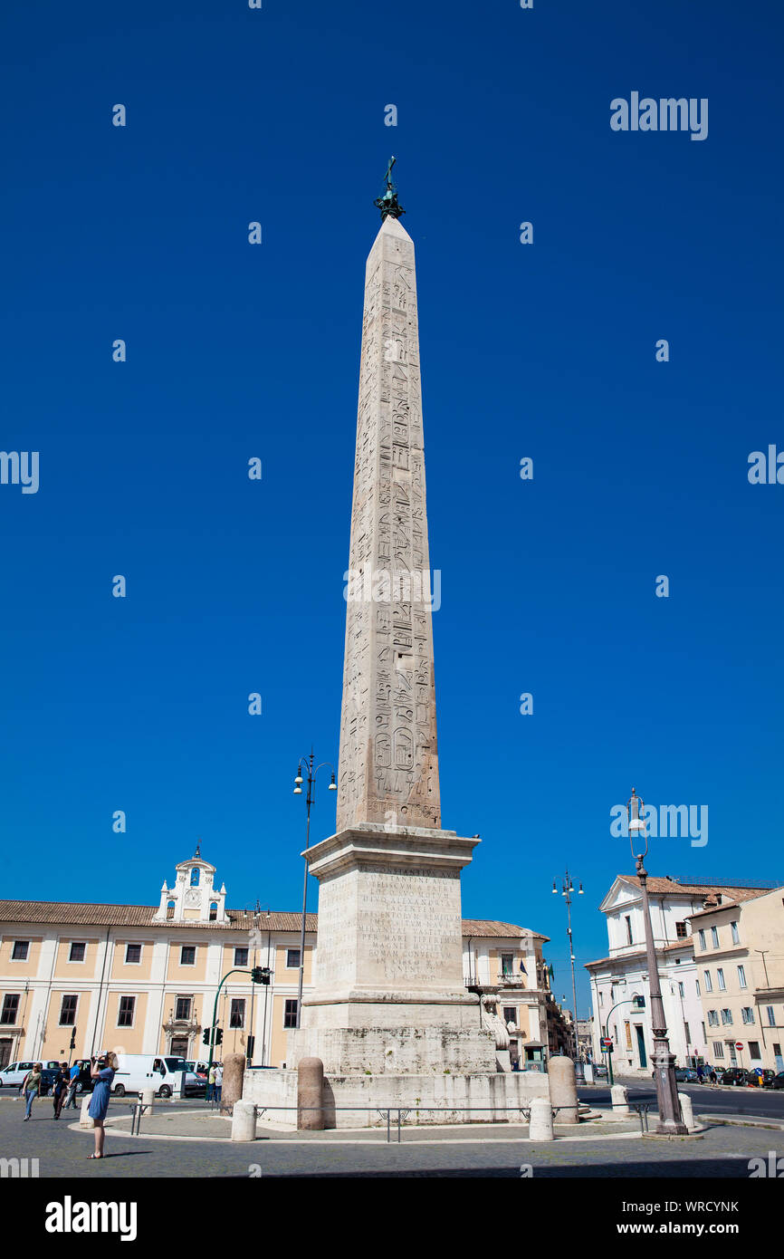 ROME, ITALY - APRIL, 2018: Tourists visiting the Lateran Obelisk an ...