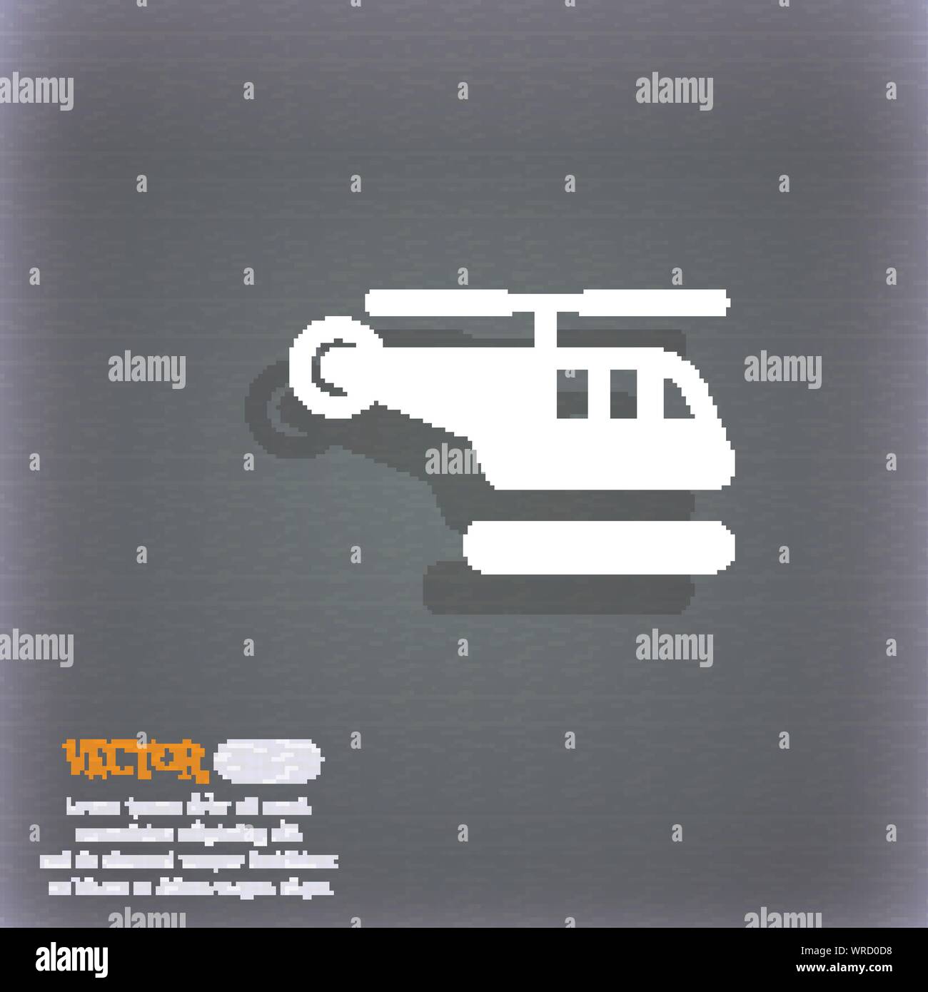 helicopter icon symbol on the blue-green abstract background with ...