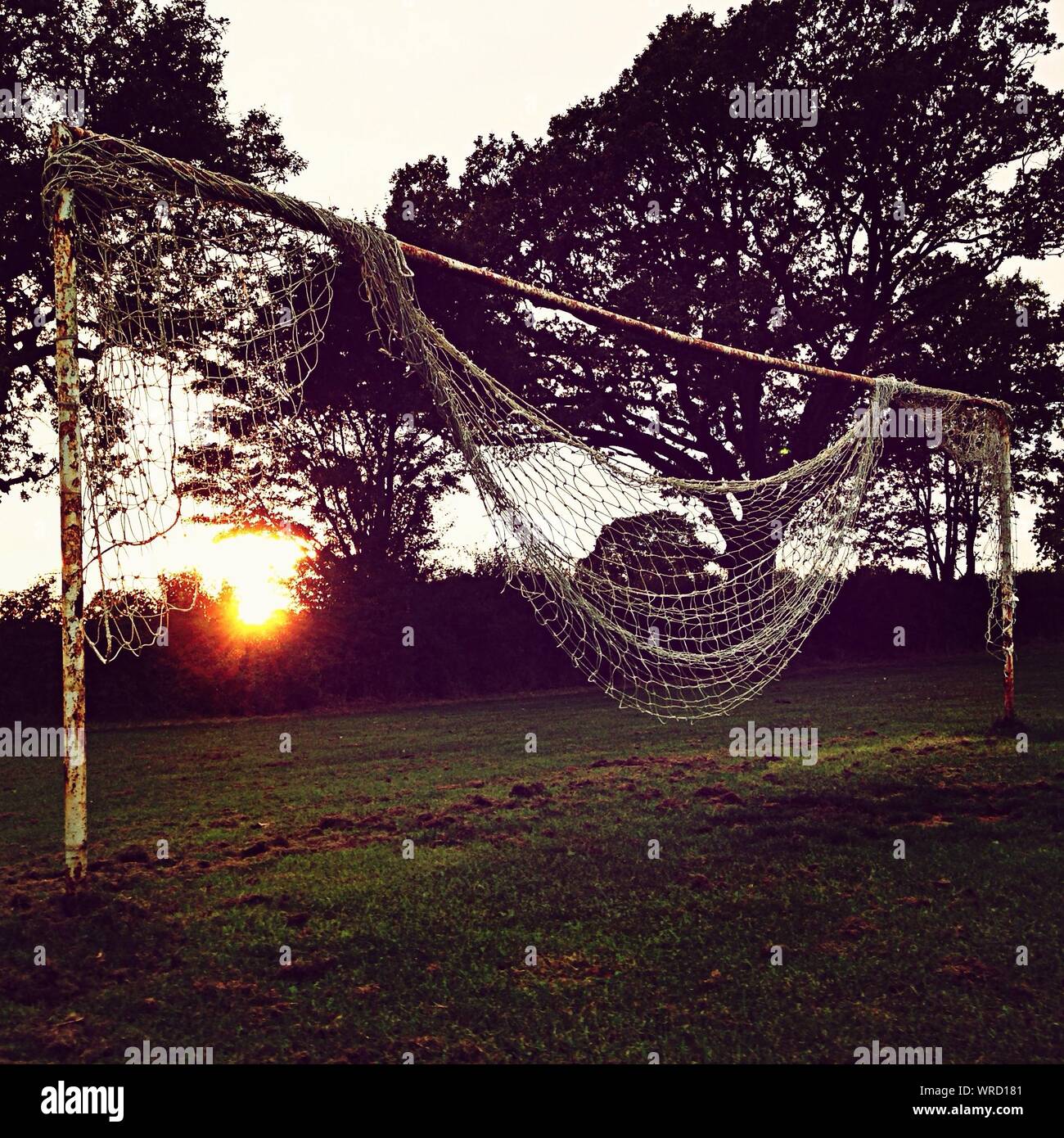 Old goal outdoors hi-res stock photography and images - Alamy