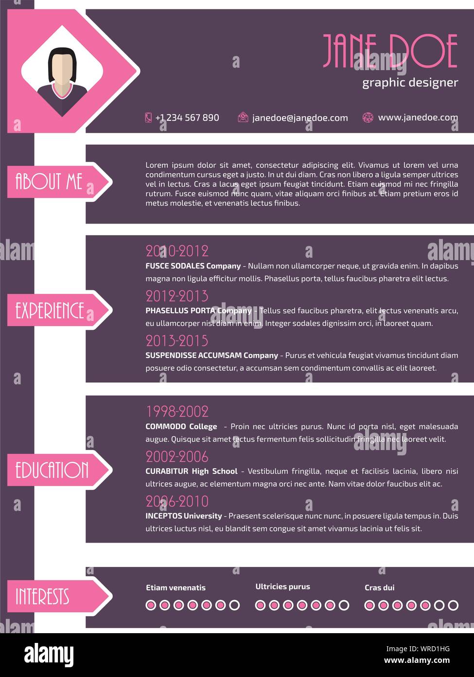 Curriculum vitae resume arrows hi-res stock photography and images - Alamy