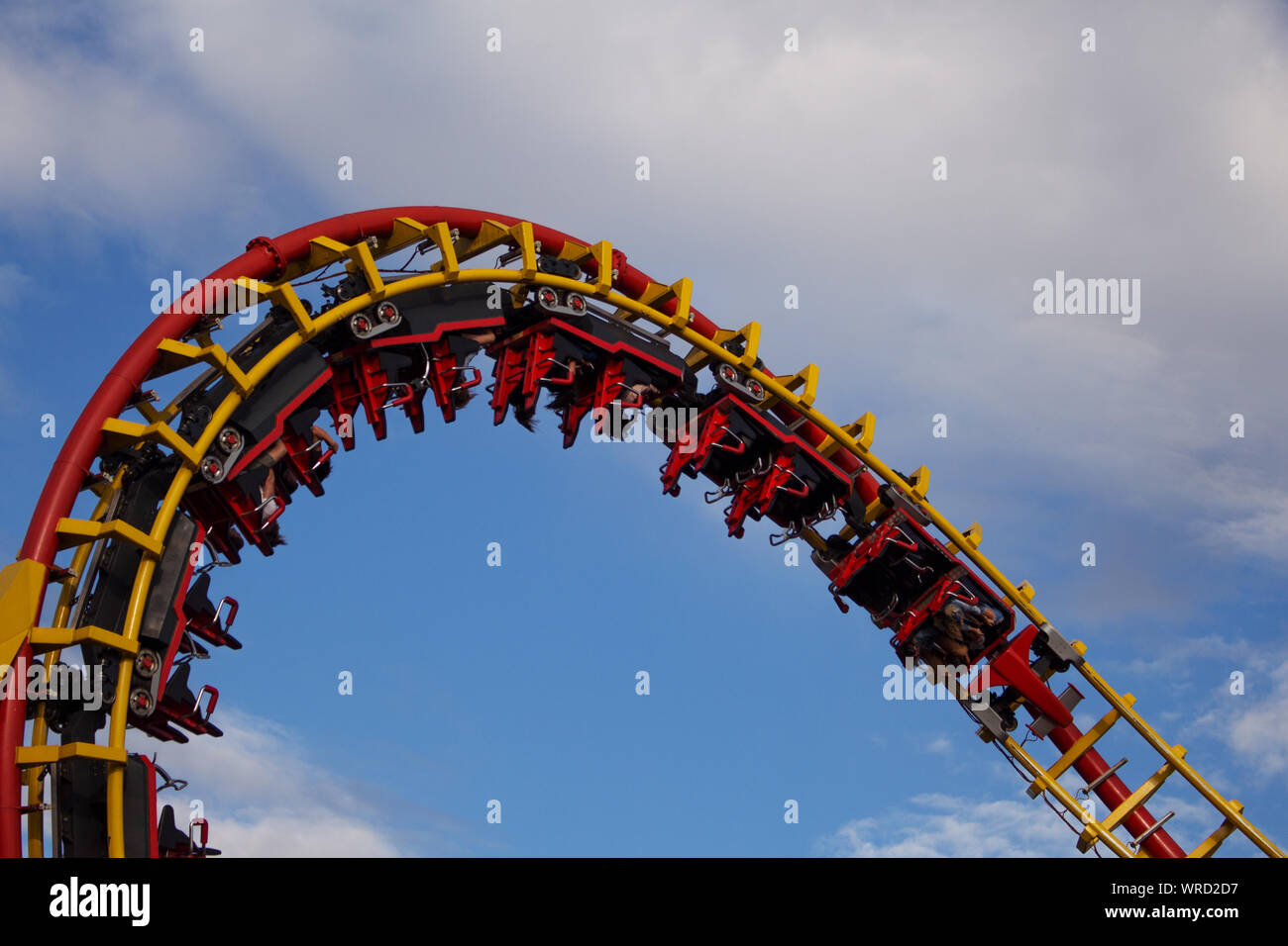 Roller Coaster Ride in Amusement Park. Entertainment and Adventure ...