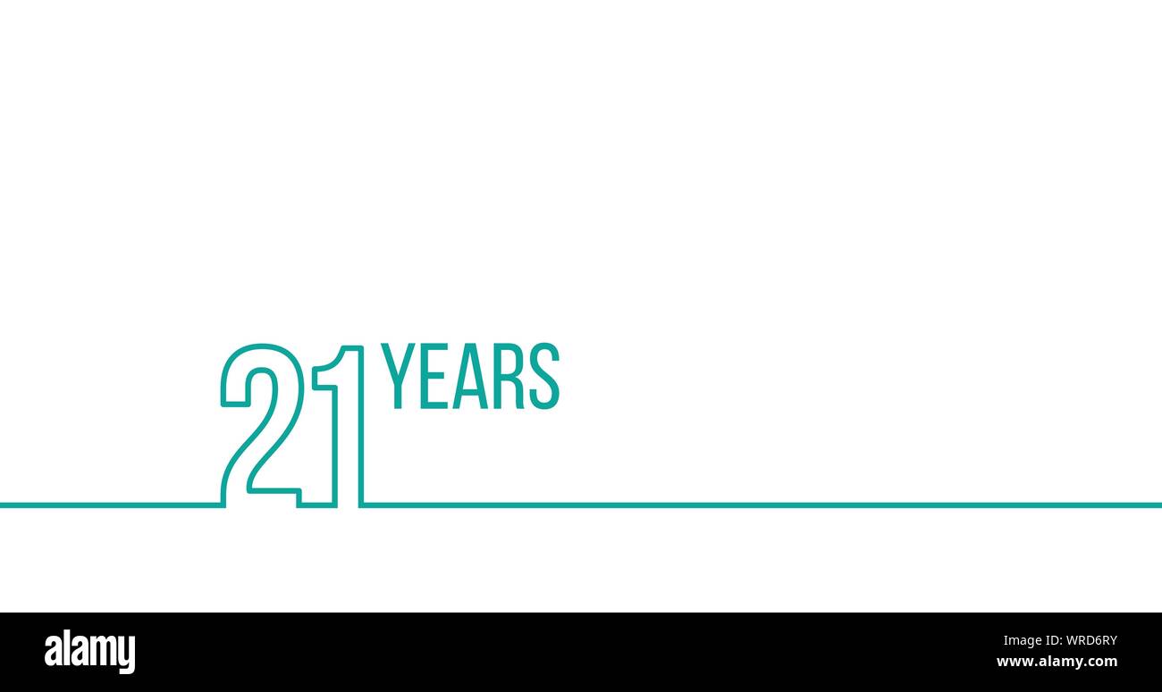 21 years anniversary or birthday. Linear outline graphics. Can be used ...