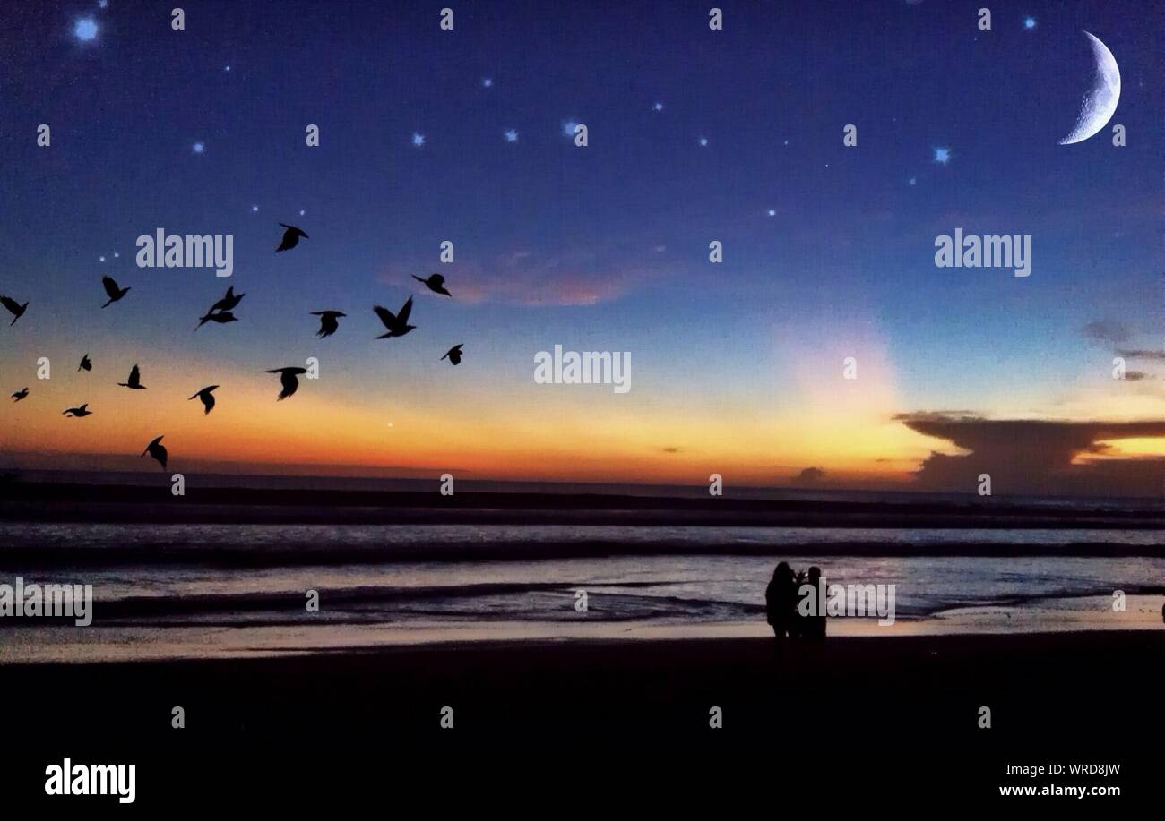 Two people watching the sunset hi-res stock photography and images - Alamy