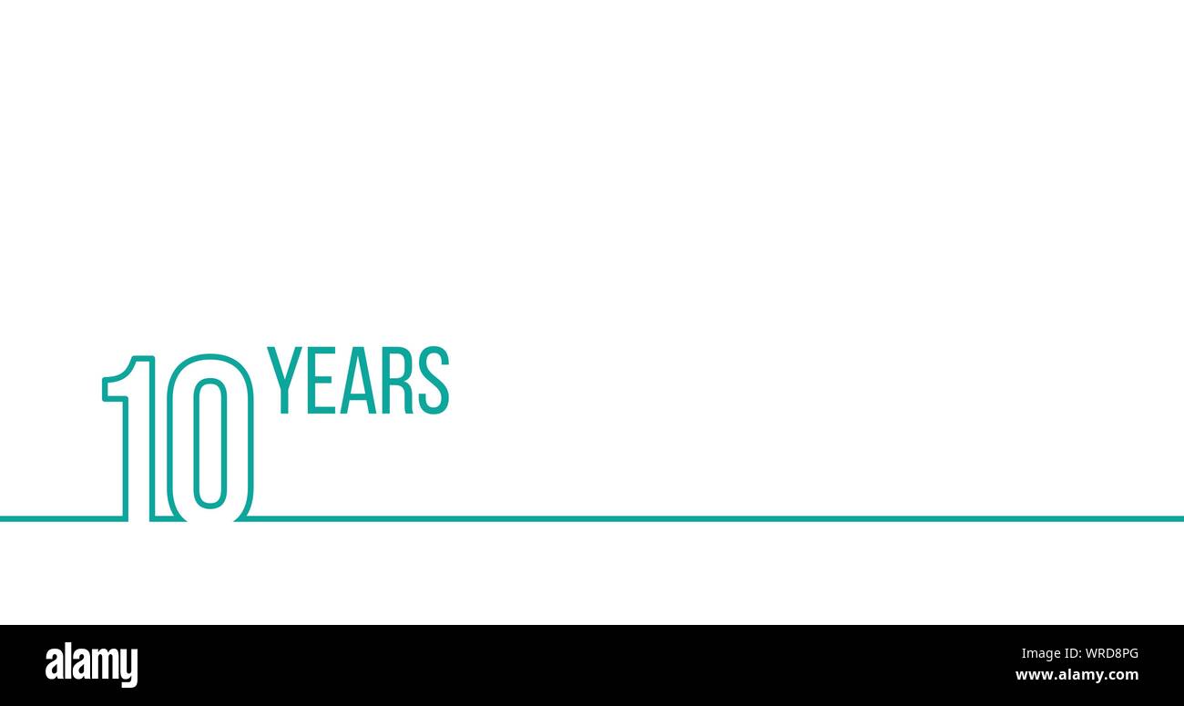 10 years anniversary or birthday. Linear outline graphics. Can be used ...