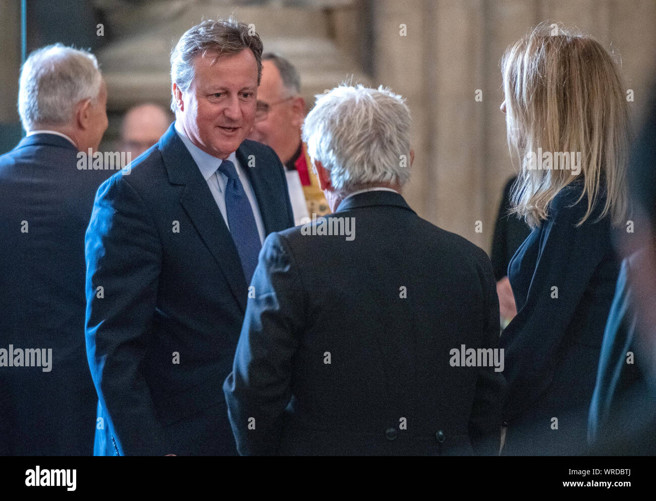 Former prime minister David Cameron speaks with Speaker of the House of ...