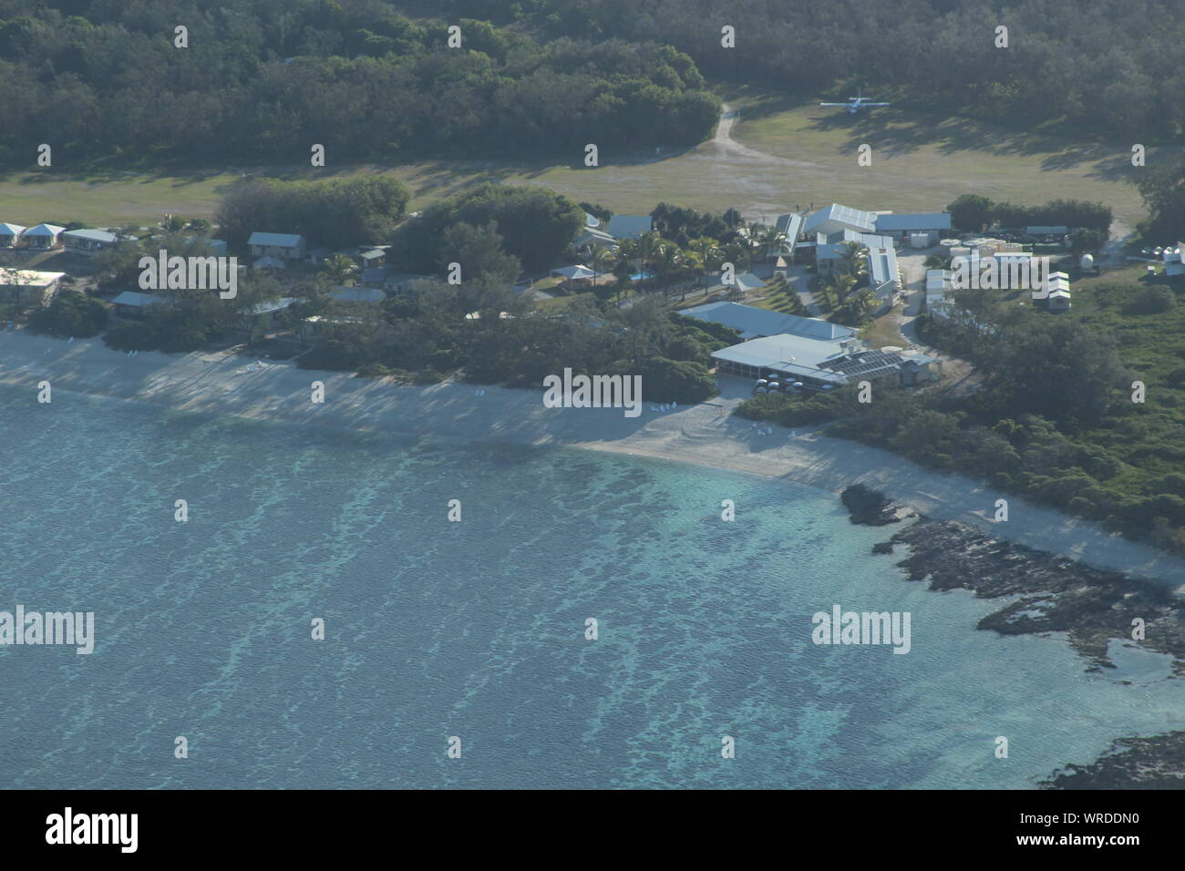 Aerial view of Lady Elliot Island Eco Resort Stock Photo - Alamy
