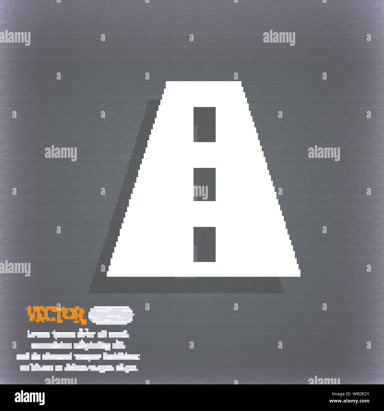 Road icon symbol on the blue-green abstract background with shadow and ...