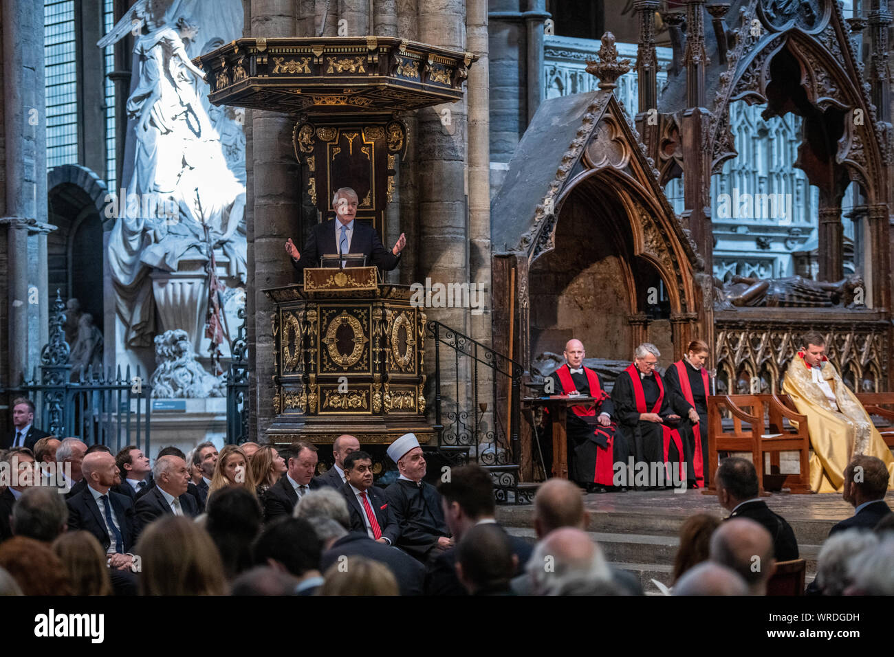 Former prime minister Sir John Major speaking during a Service of ...