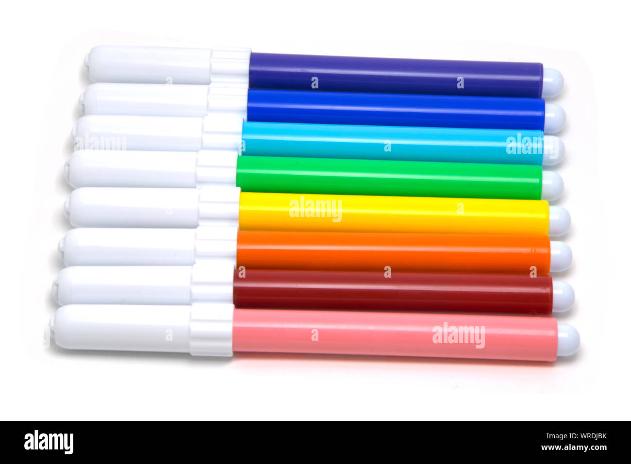 color soft-tip pen on white background Stock Photo - Alamy