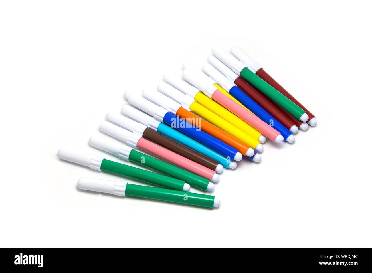color soft-tip pen on white background Stock Photo - Alamy