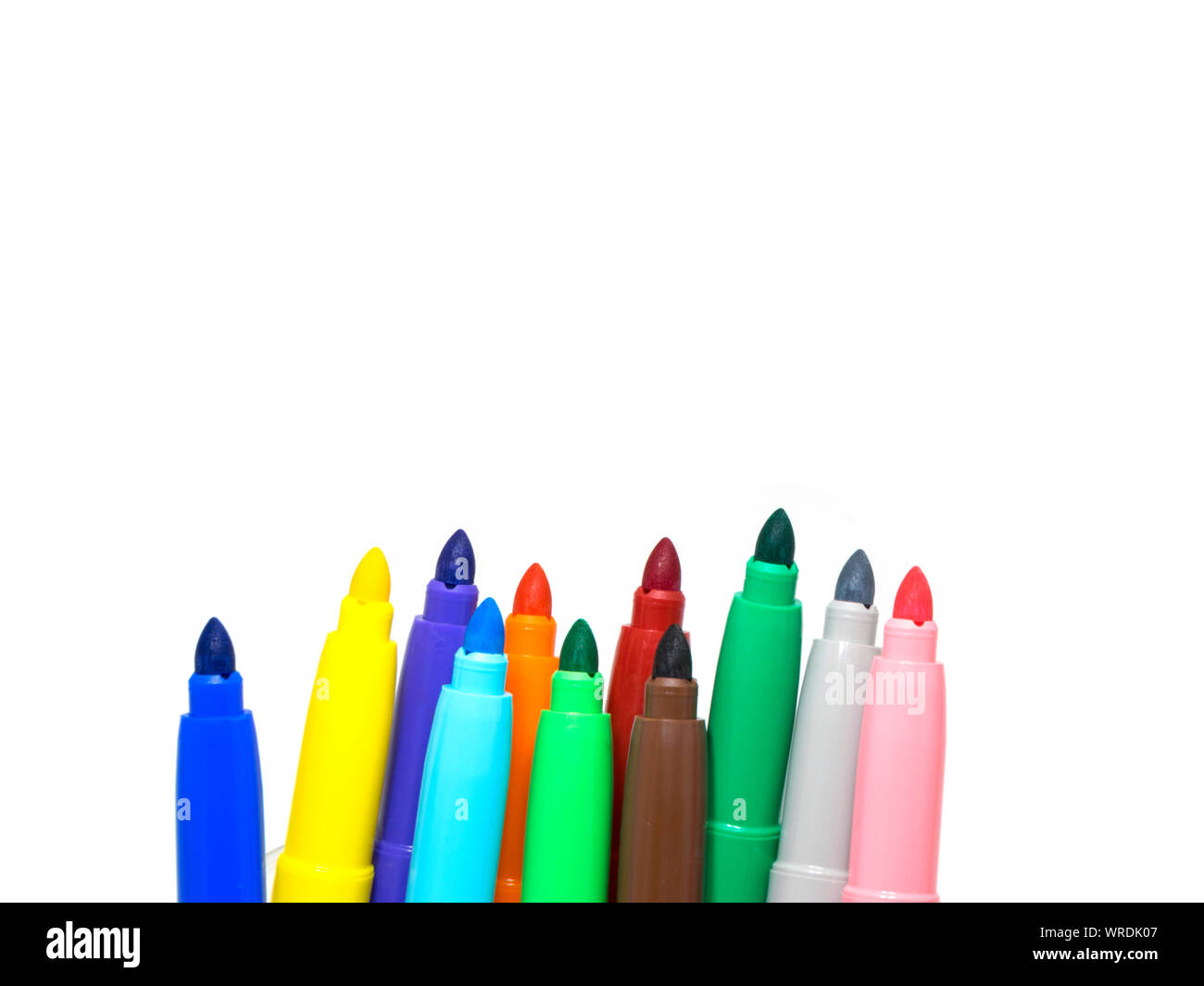 color soft-tip pen on white background Stock Photo - Alamy