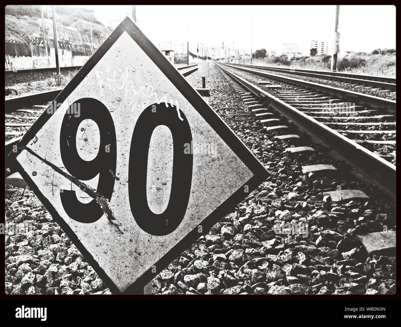 Sign and tracks hi-res stock photography and images - Alamy