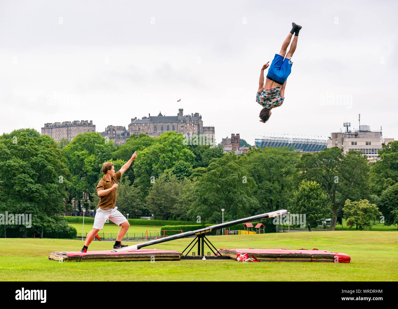 Acrobatic jump duo hi-res stock photography and images - Alamy
