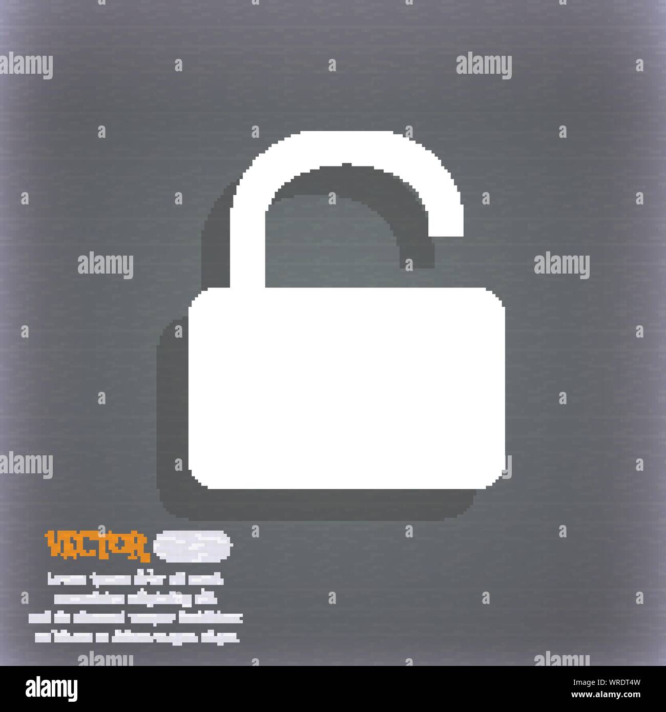 Open Padlock icon symbol on the blue-green abstract background with ...