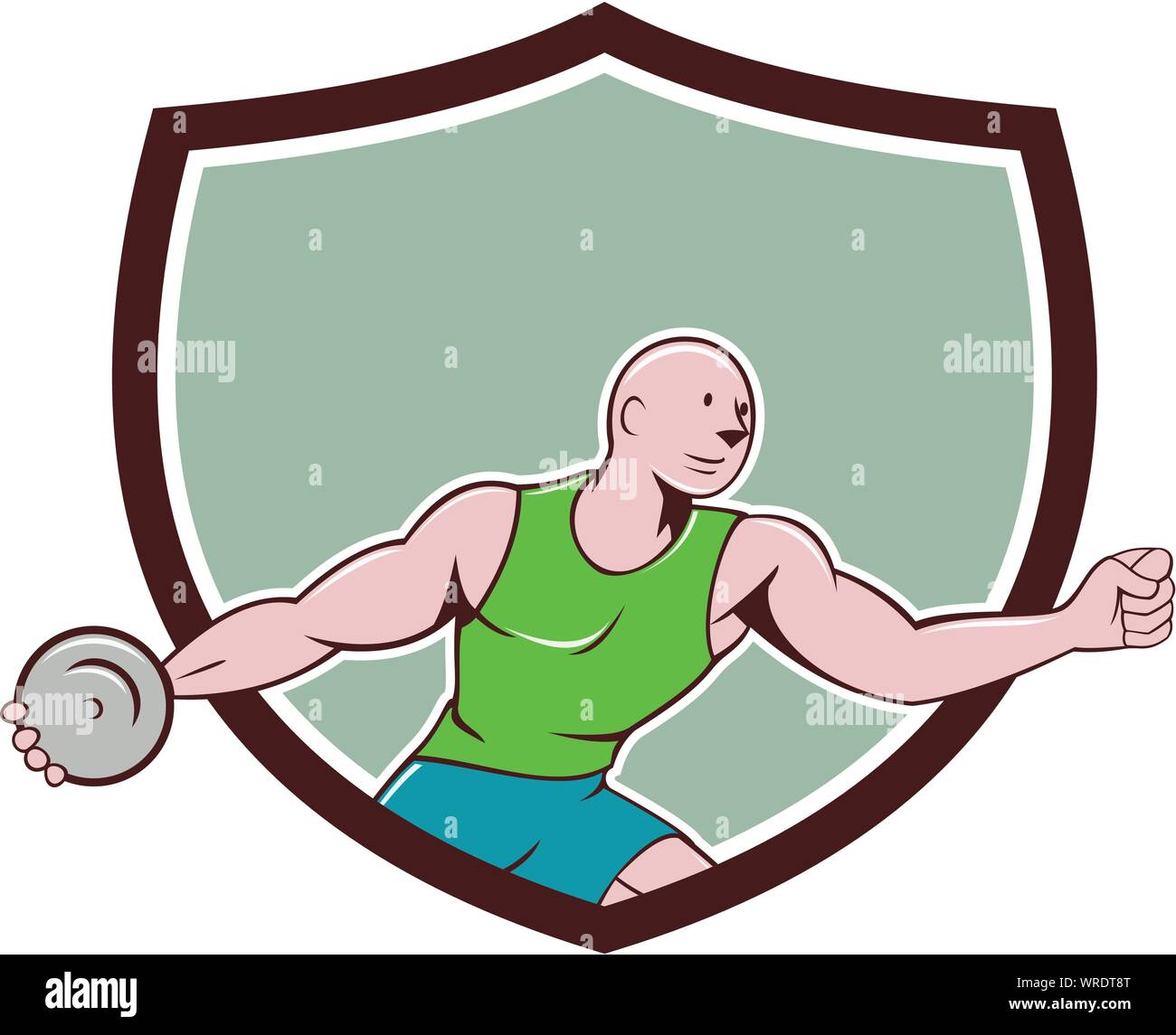 Discus Thrower Crest Cartoon Stock Vector Image & Art - Alamy